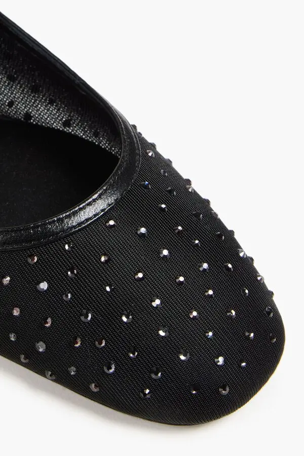 STUART WEITZMAN Arabella Crystal-embellished Mary Jane Flats