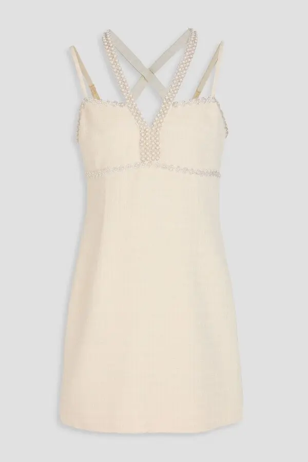 Sandro Embellished Tweed Mini Dress
