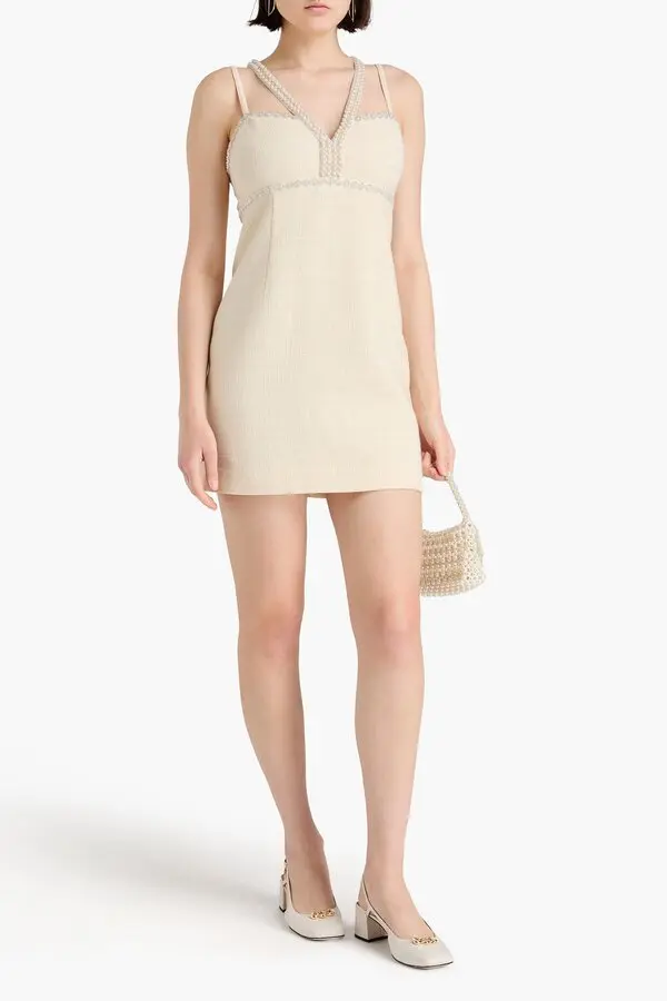 Sandro Embellished Tweed Mini Dress