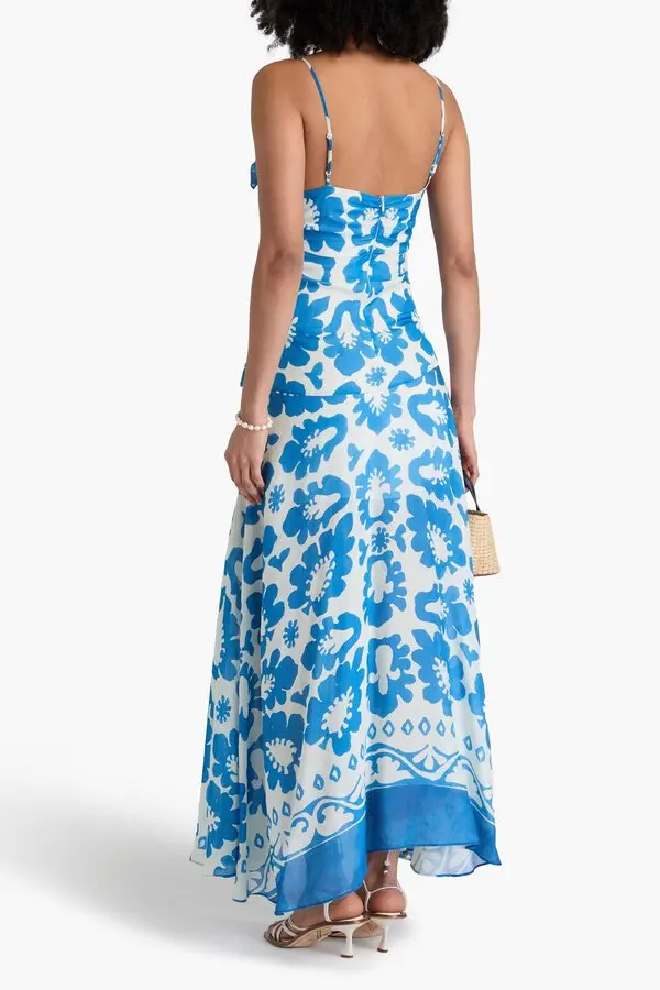Sandro Ruffled Printed Maxi Dress
