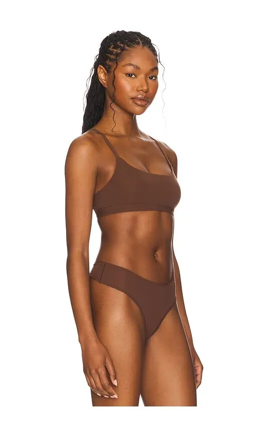 SKIMS Fits Everybody Scoop Bralette In Chocolate - Cocoa