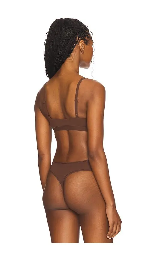 SKIMS Fits Everybody Scoop Bralette In Chocolate - Cocoa