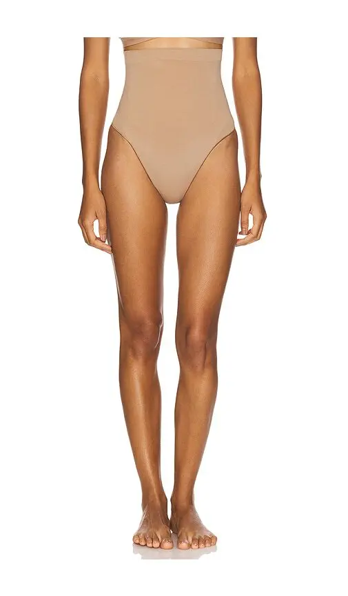 SKIMS Seamless Sculpt High Waist Thong In Beige - Sienna