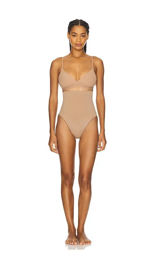 SKIMS Seamless Sculpt High Waist Thong In Beige - Sienna
