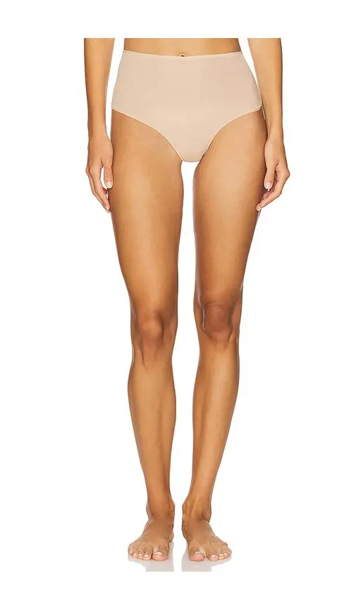 SKIMS Fits Everybody High Waisted Thong In Tan - Clay