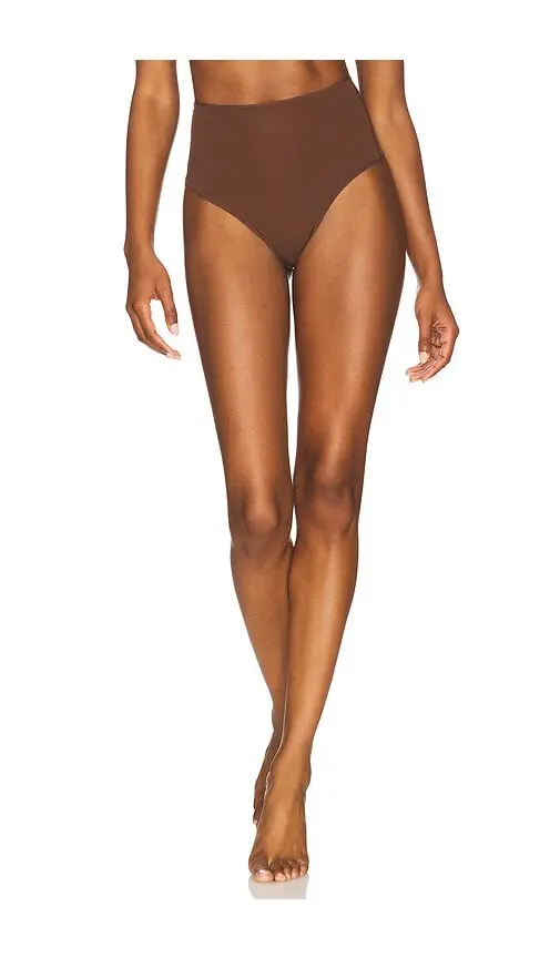 SKIMS Fits Everybody High Waisted Thong In Chocolate - Cocoa