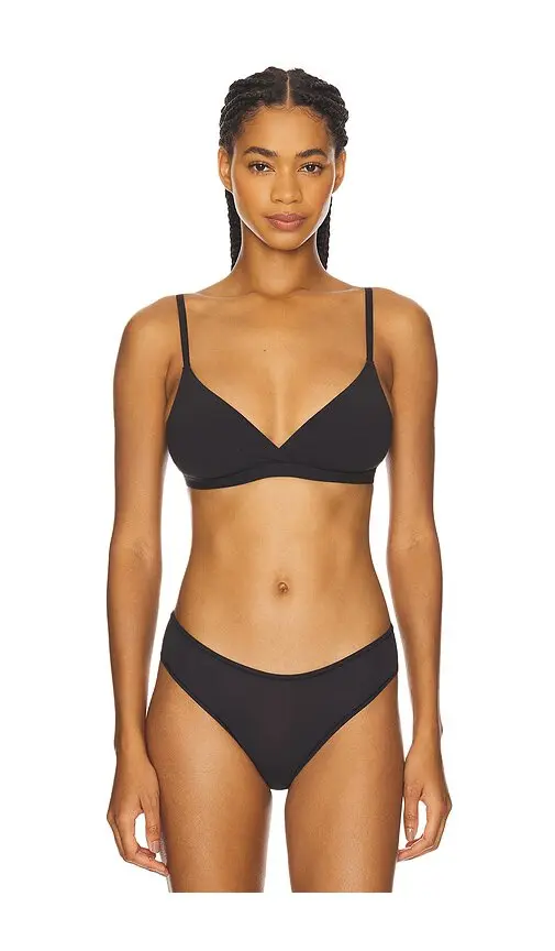 SKIMS Fits Everybody Crossover Bralette In Black - Onyx