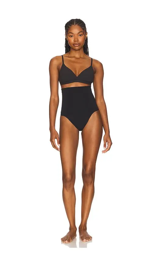 SKIMS Seamless Sculpt High Waist Thong In Black - Onyx