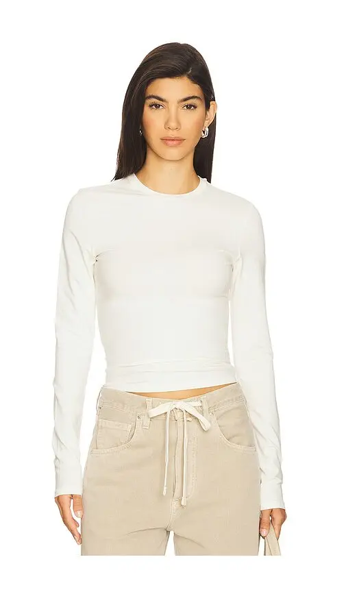 SKIMS Cotton Jersey Long Sleeve T-shirt - Marble