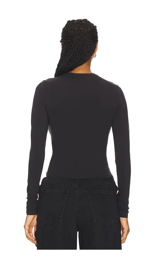 SKIMS Cotton Jersey Long Sleeve T-shirt - Soot
