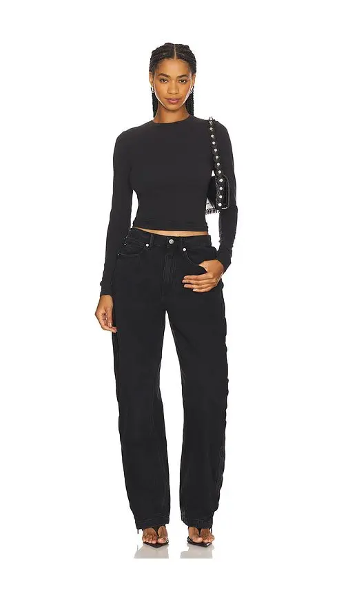 SKIMS Cotton Jersey Long Sleeve T-shirt - Soot