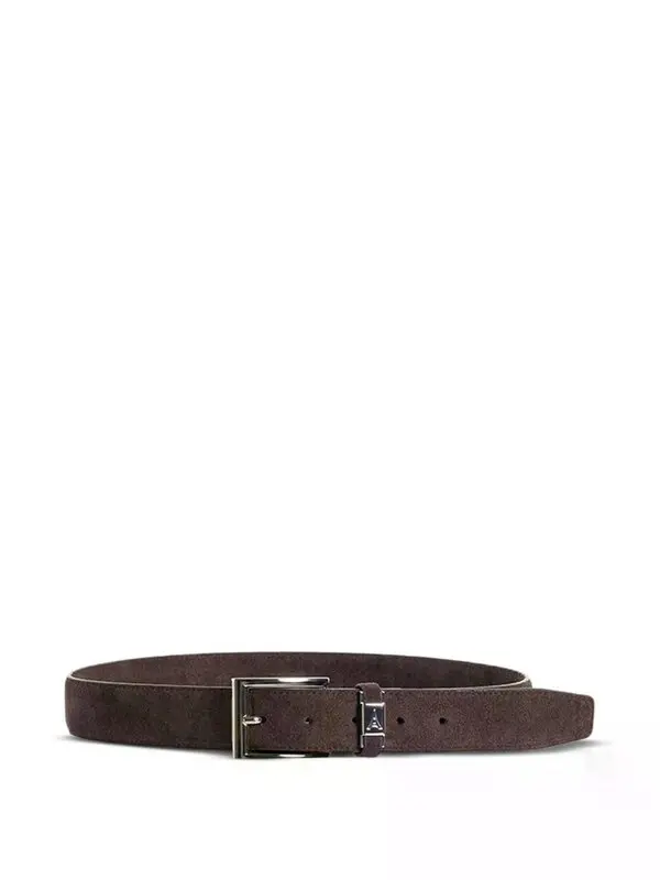 Manière De Voir Rectangle-buckle Suede Belt - Brown