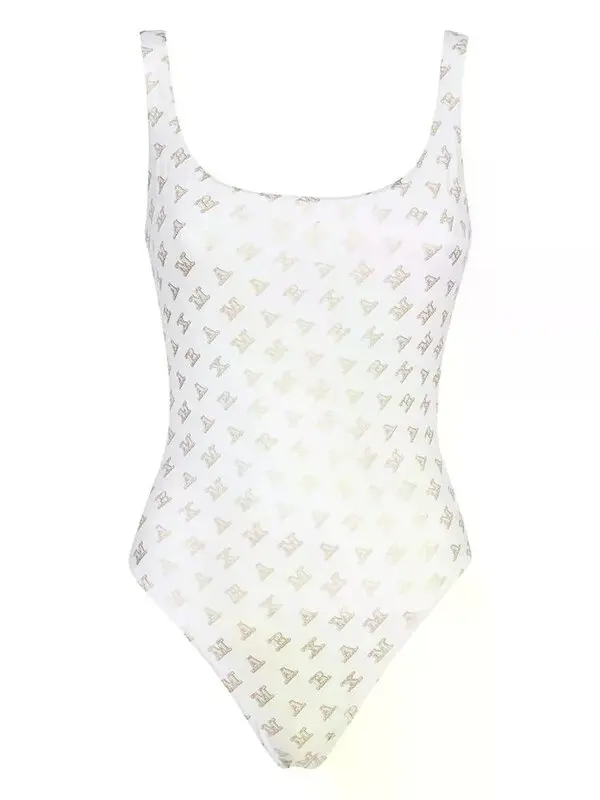 Max Mara Logo-print Swimsuit - White