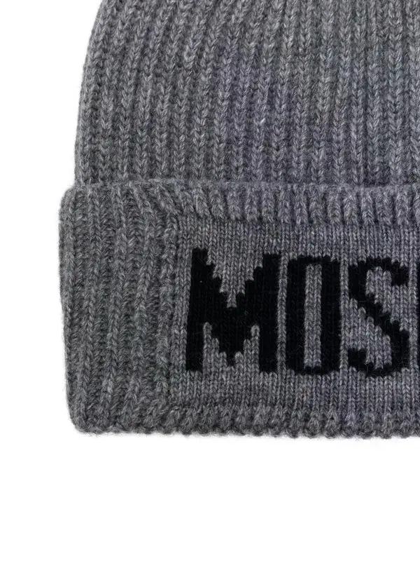 Moschino Ribbed Logo Beanie