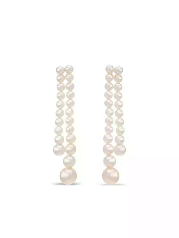 Sophie Bille Brahe 14k Yellow Gold Rising Moon Pearl Earrings - White