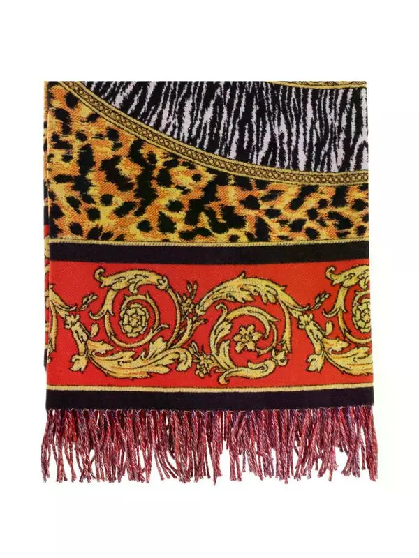 Versace Animal-print Fringed Blanket