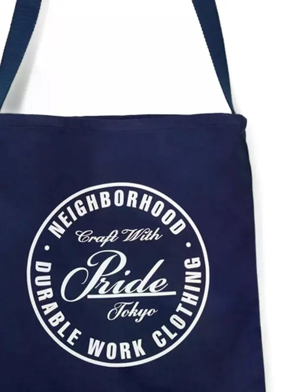 Neighborhood Logo-Print Tote Bag - Blue | Editorialist