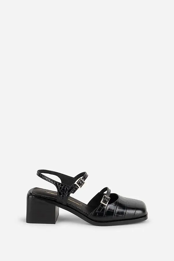 Intentionally Blank Mitzi Ankle-strap Block Heels - Black