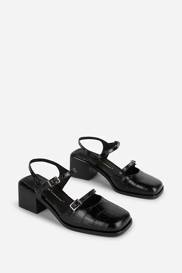 Intentionally Blank Mitzi Ankle-strap Block Heels - Black