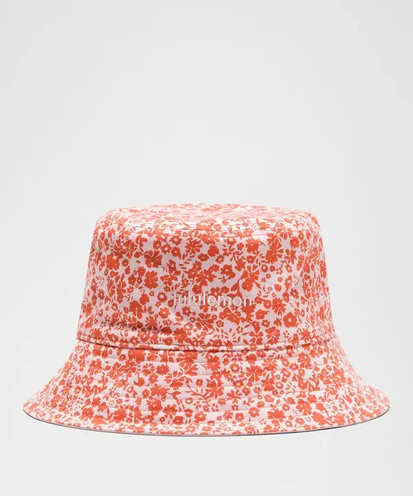 Lululemon Reversible Bucket Hat - Floral Burst Wp Pink Haze Sunburst Orange/mink Berry
