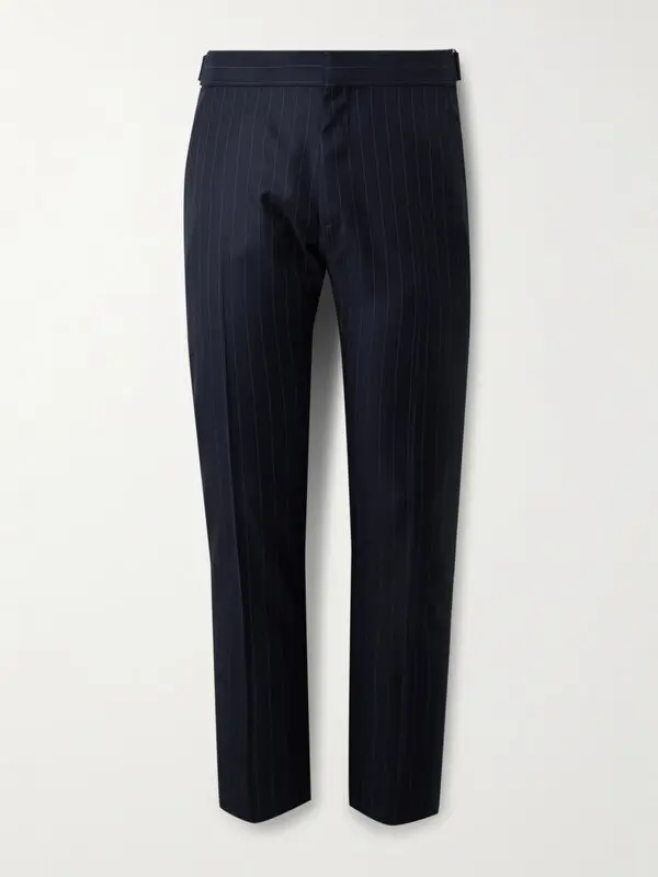 TOM FORD Slim-fit Pinstriped Wool-twill Trousers