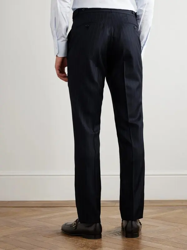 TOM FORD Slim-fit Pinstriped Wool-twill Trousers