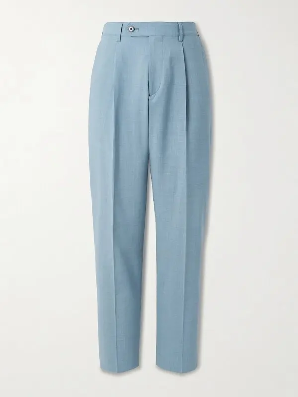 Paul Smith Tapered Pleated Stretch-wool Suit Trousers