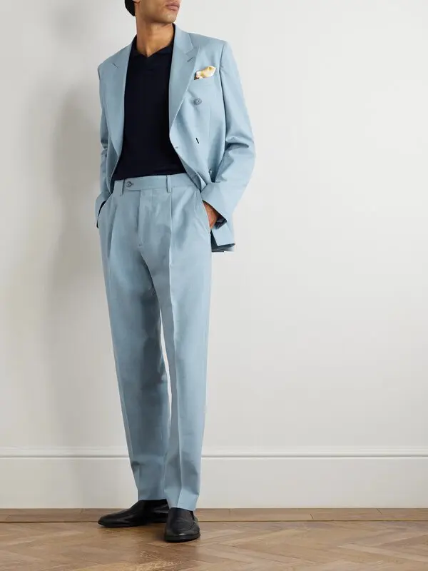 Paul Smith Tapered Pleated Stretch-wool Suit Trousers