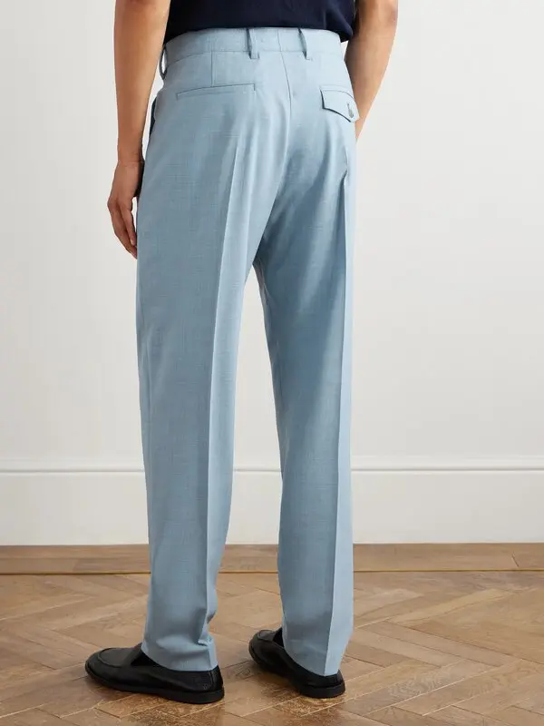Paul Smith Tapered Pleated Stretch-wool Suit Trousers