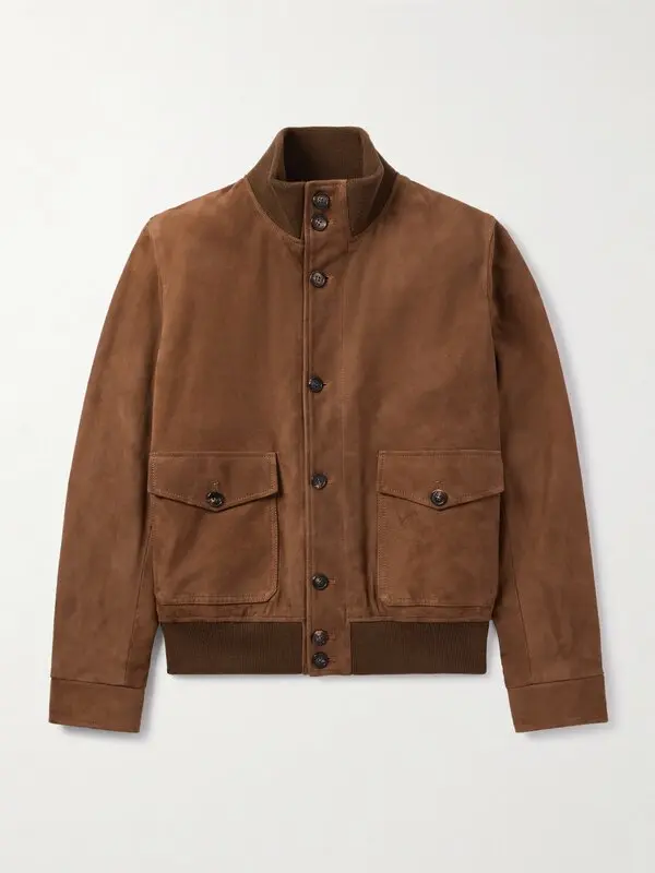 SLOWEAR Suede Bomber Jacket