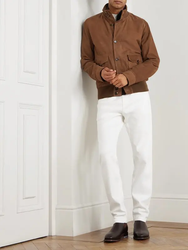 SLOWEAR Suede Bomber Jacket