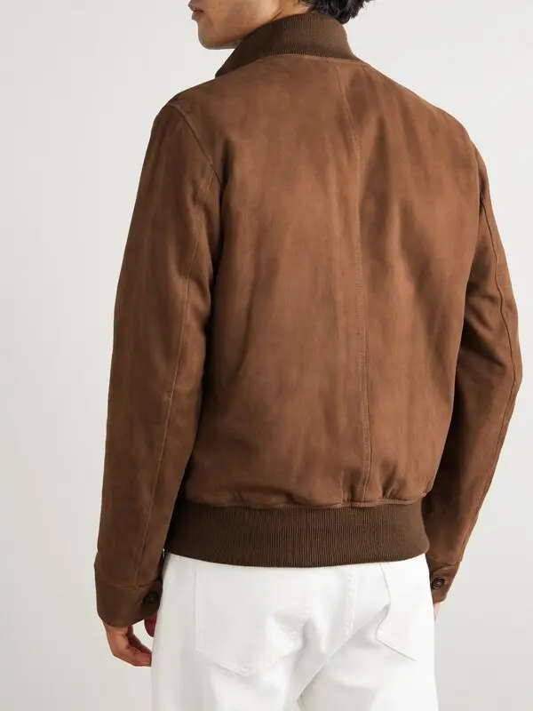 SLOWEAR Suede Bomber Jacket