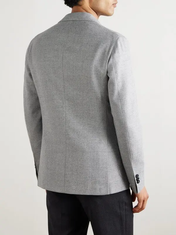 SLOWEAR Slim-fit Herringbone Wool Blazer