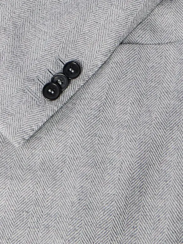 SLOWEAR Slim-fit Herringbone Wool Blazer