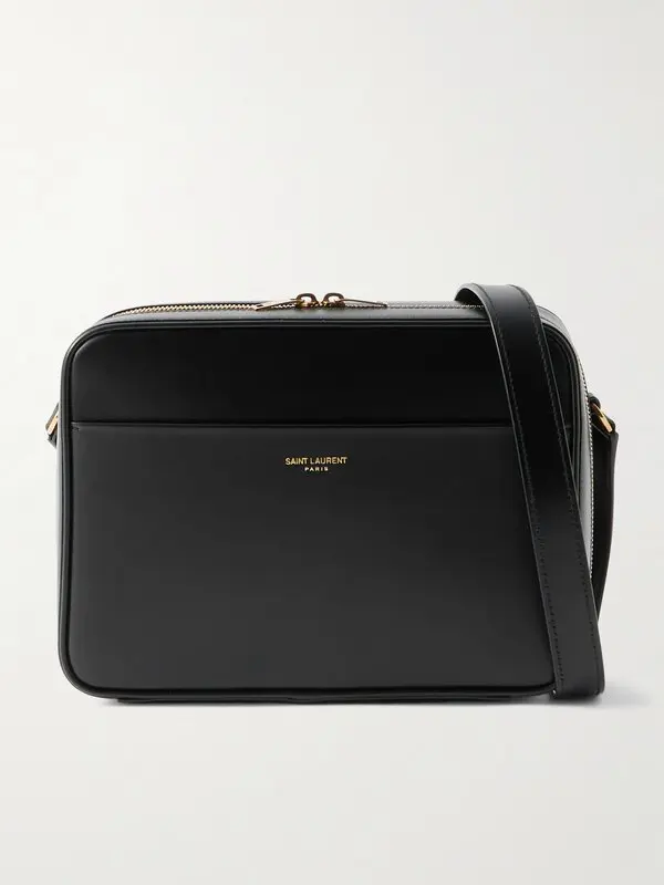Saint Laurent Logo-print Leather Messenger Bag - Black