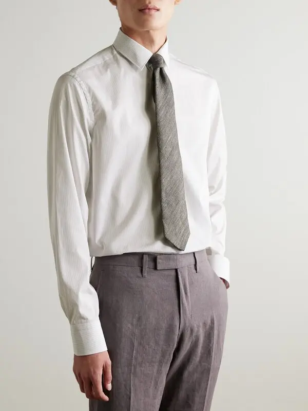 Canali Pinstriped Cotton Shirt