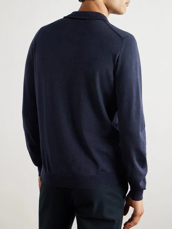 SLOWEAR Incotex Zanone Flexwool Half-zip Sweater - Blue