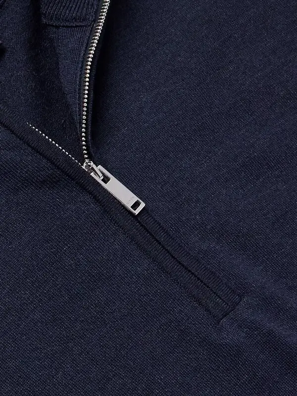 SLOWEAR Incotex Zanone Flexwool Half-zip Sweater - Blue
