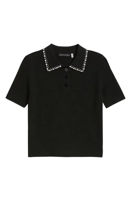 Elie Tahari Stevie Cashmere Polo Sweater - Noir