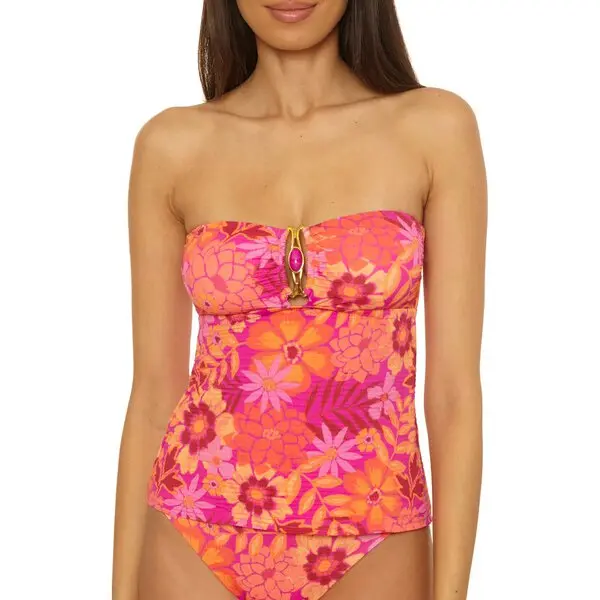 BECCA By Rebecca Virtue Copacabana Tankini Top - Pink Multi