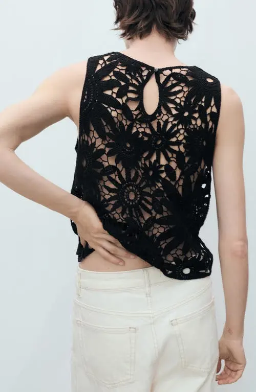 Mango Floral Lace Tank Top