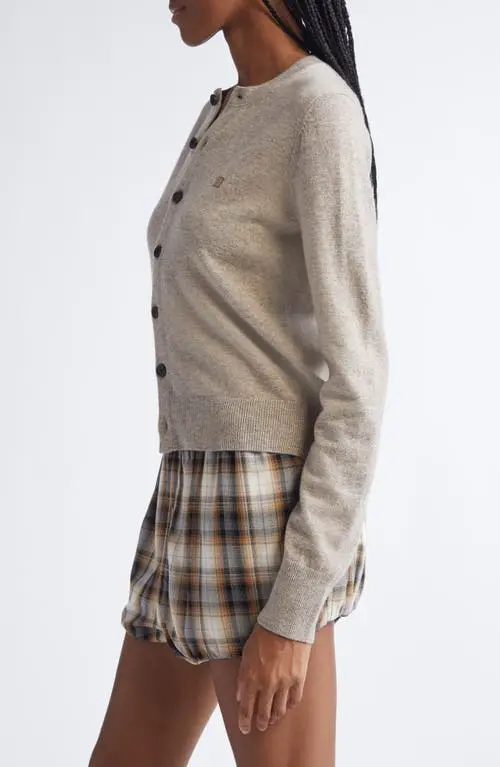 Acne Studios Wool And Yak Hair Cardigan - Greige Melange