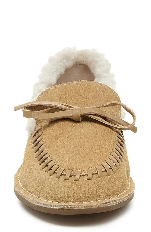 KELSI DAGGER BROOKLYN Huggy Faux Shearling Lined Slipper - Bison