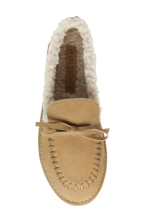 KELSI DAGGER BROOKLYN Huggy Faux Shearling Lined Slipper - Bison