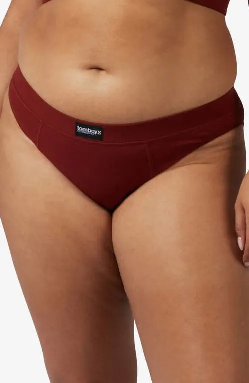 TOMBOYX Rib Bikini Briefs - Burgundy