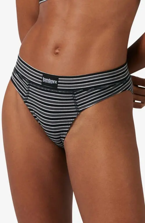 TOMBOYX Rib Bikini Briefs - Icy Stripe