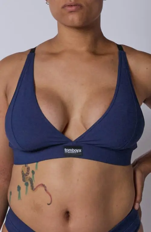 TOMBOYX Rib Wireless Plunge Bra - Future Dusk
