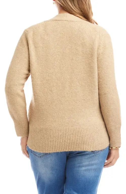 Karen Kane Surplice V-neck Sweater - Wheat