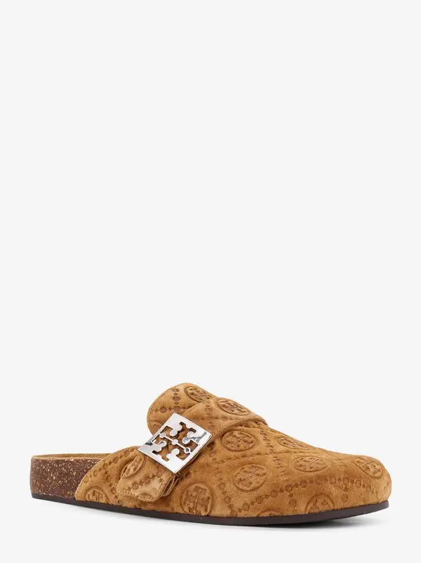 Tory Burch T Monogram Mellow Jacquard Suede Mules