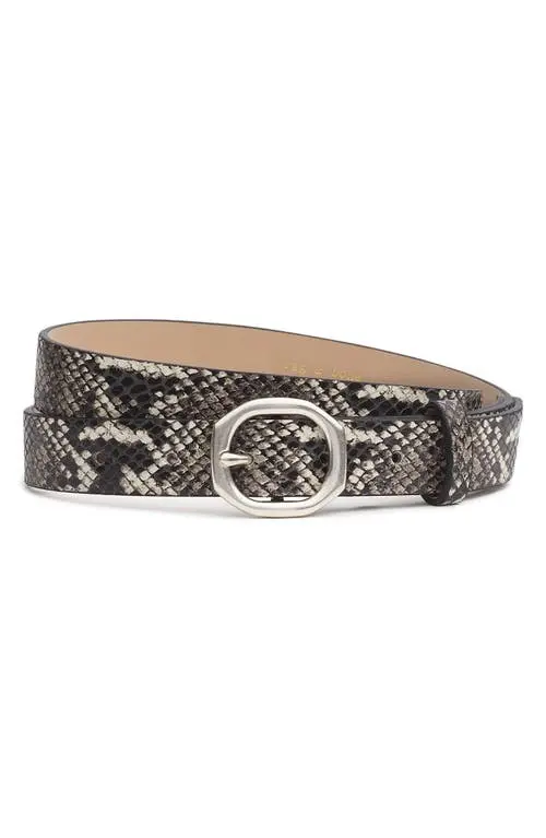 Rag & Bone Audrey Snake Embossed Leather Belt - Black/white Snake